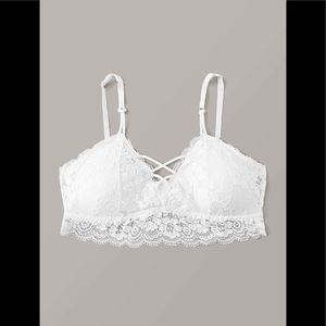 Tops | Plus Floral Lace Criss Cross Bralette | Poshmark